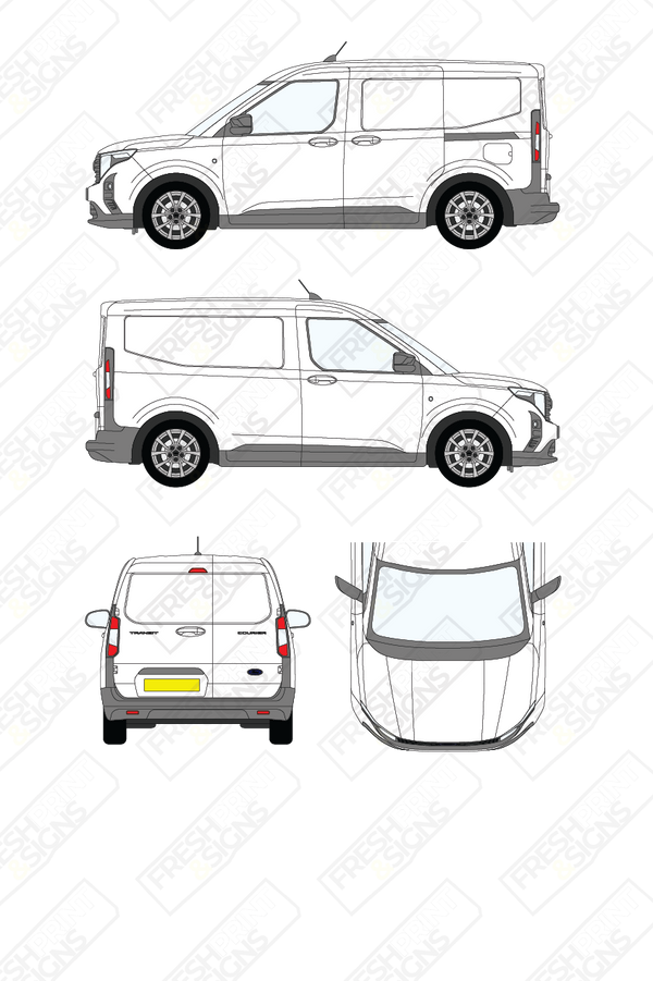 Van Graphics - Ford | Transit Courier | 2024-2025 | Panelled Rear Door ...